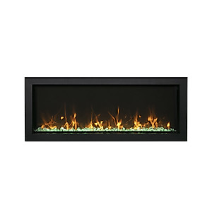 Amantii Panorama Indoor/Outdoor Extra Slim Built In Electric Fireplace (BI-50-XTRASLIM), 50-Inch
