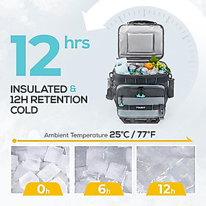 TOURIT Collapsible 48-Can Leak-Proof Insulated Rolling Cooler with All-Terrain Cart, Upgraded Fixtures and New Wheels Suitable for Beach, Picnic, Shopping