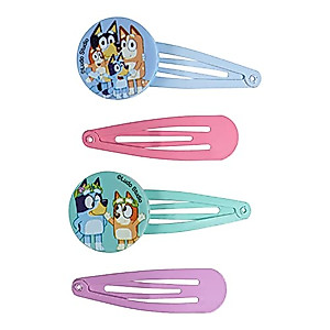 Luv Her Bluey Girls 20 Piece Accessory Set with 3 Barrettes, 4 Snap Hair Clips, 5 Elastics and 8 Terry Ponies- Ages 3+