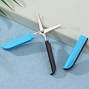 RAYNAG Set of 2 Portable Safe Scissor Mini Folding Paper Cutting Scissors School Supplies DIY Scrapbooking, Random Color