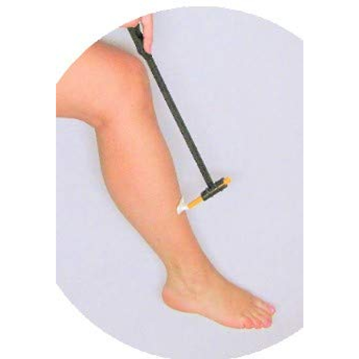 Razor Extender/Extension handle patented to hold multiple size or style razor. Made in USA. Good for limited mobility or during pregnancy.