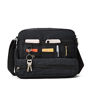 Ashioup Canvas Messenger Bag for Men with built in Wallet Pockets Multifunctional Shoulder Bag Outdoor Sports Crossbody Bag