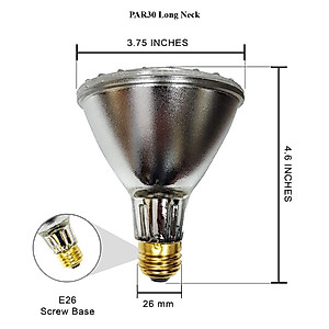 (Pack of 6)60PAR30L/FL 120V - 60 Watt High Output (75W Replacement) PAR30 Long Neck Flood - 120 Volt Eco Halogen Light Bulbs - Dimmable - Indoor/Outdoor Use