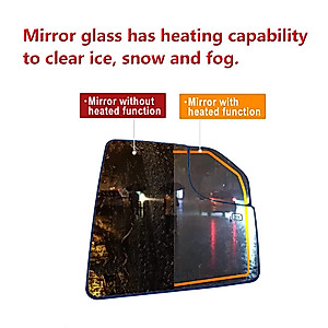 Passenger Side Heated Mirror Glass Replacement For 2015 2016 2017 2018 2019 2020 Ford F150 - for Ford F150 Power Side Mirror with Rear Holder