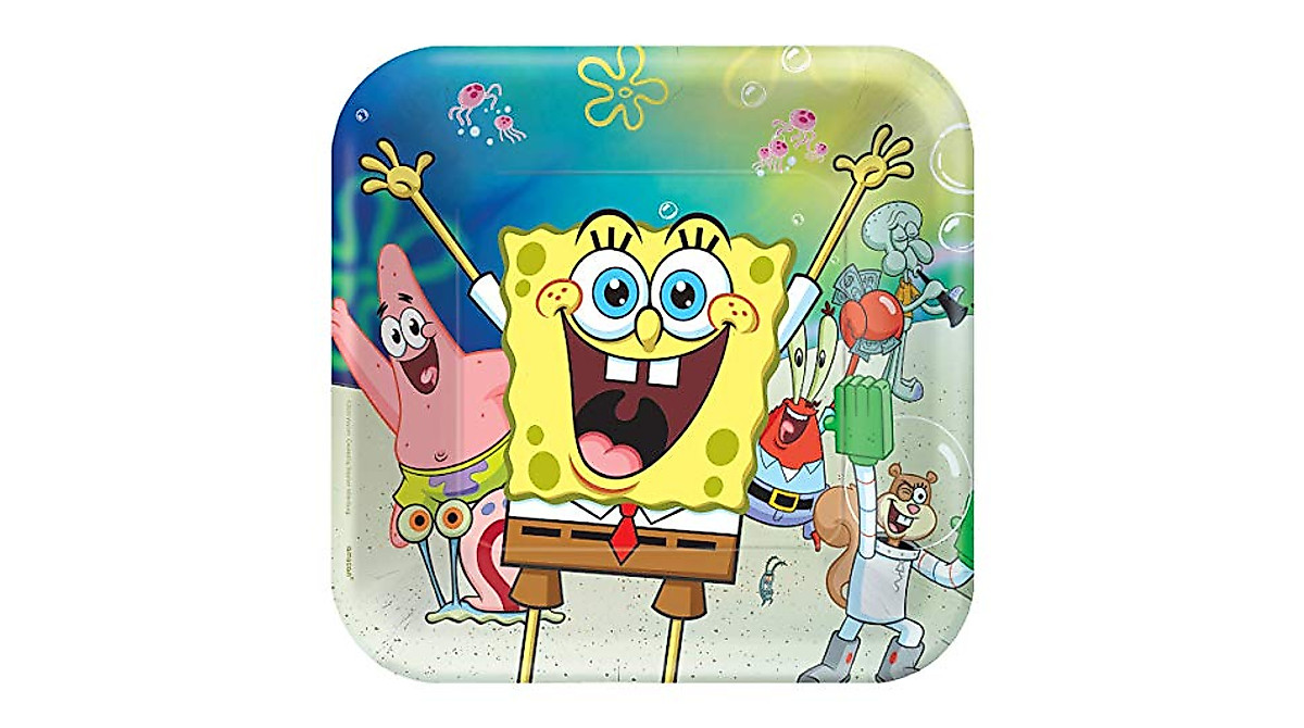 Spongebob Birthday Party Supplies Bundle - 24 Paper Plates