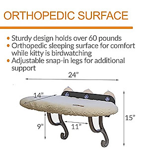 K&H PET PRODUCTS Universal Mount Kitty Sill Cat Window Perch 14 X 24 Inches Original