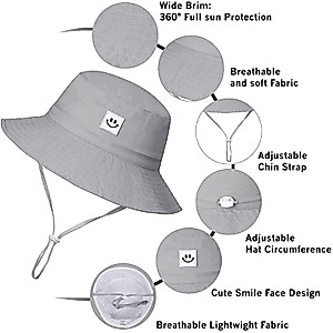 Toddler Sun Hat Beach Bucket hat for Girls 6-24 Months 2Pack