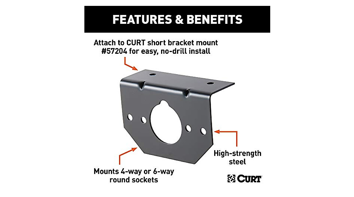 CURT 57208 Vehicle-Side Trailer Wiring Mounting Bracket - Durable ...