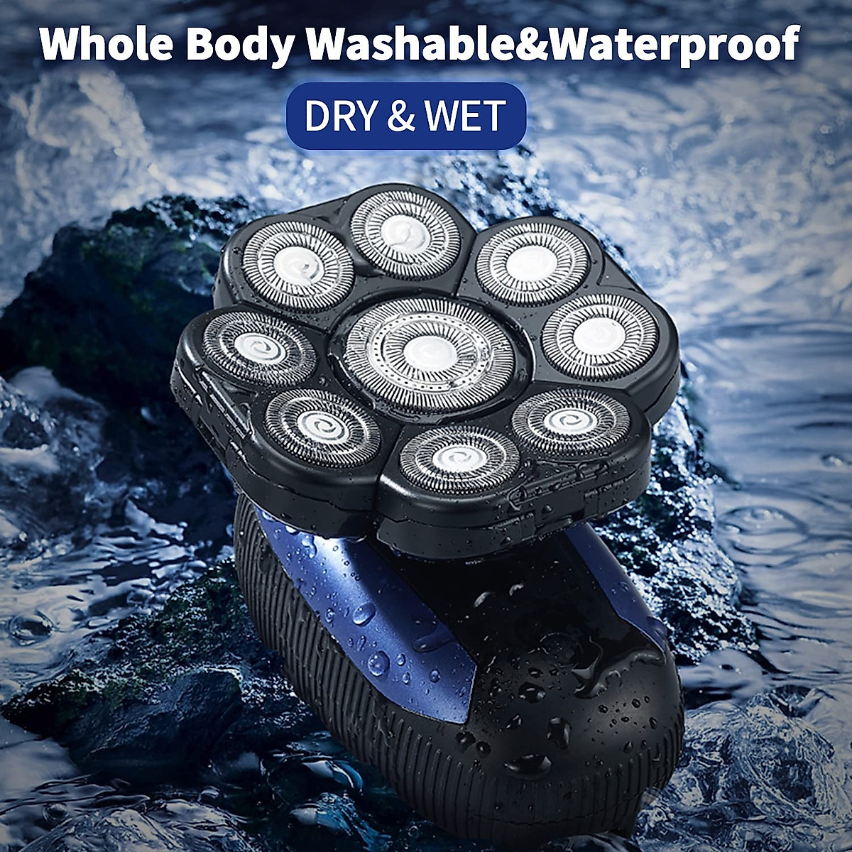 Roziahome Head Shavers for Bald Men 9D Electric Rotary Shaver Multifunctional Mens Bald Head Shaver Cordless Electric Razor for Men Wet & Dry Head Shaver Rechargeable Shavers for Balding Man