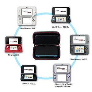 Smatree Carrying Case for New Nintendo 3DS XL/New 2DS XL, Hard Protective Shell Travel Case for Nintendo New 3DS/Nintendo New 3DS XL-Super NES Edition- Black/Red