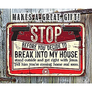 Metal Sign - Before You Decide - Durable Metal Sign - Use Indoor/Outdoor - Makes a Funny Home Decor for Gun Enthusiasts Under $20 (8" x 12")