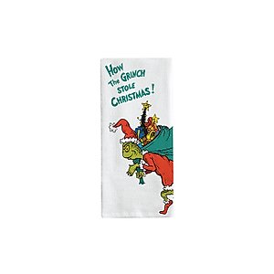 Bioworld Dr. Seuss How The Grinch Stole Christmas Animated Movie White Kitchen Towel