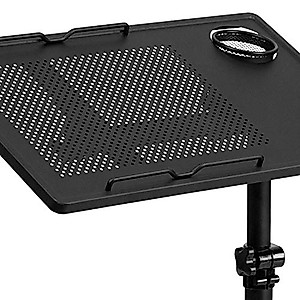 Flash Furniture Macon Black Adjustable Height Steel Mobile Computer Desk