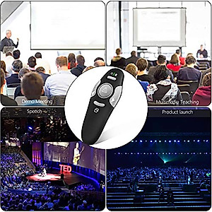 Presentation Clicker Remote Laser Pointer - Wireless USB Presenter - Slideshow PowerPoint Clicker - Compatible with Win10︱MAC - Support PPT︱Keynote︱Google Slides (K100B)