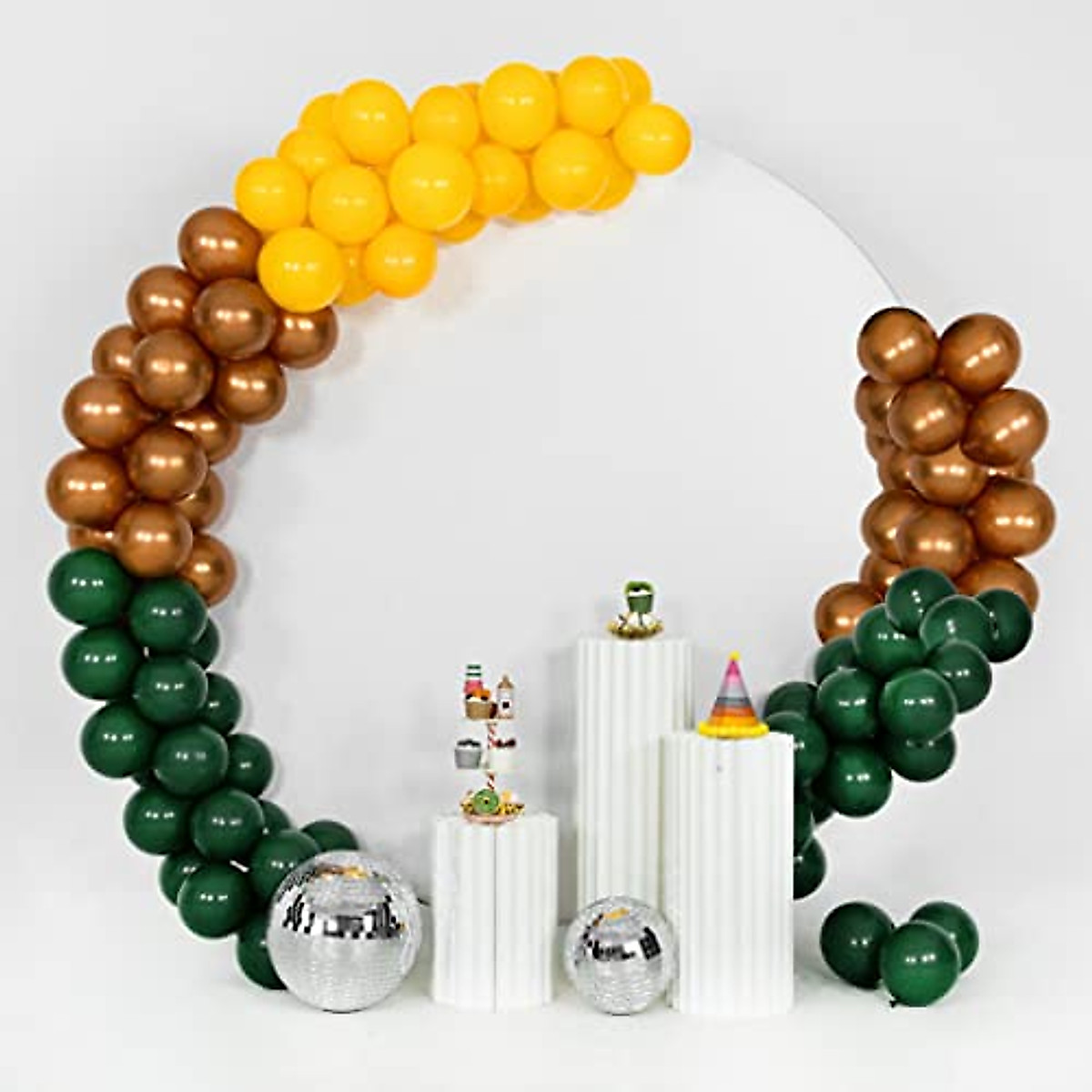 Harfirbe 6.5 ft Round Backdrop Cover White Round Backdrop Baby Shower Background Birthday Party Decoration