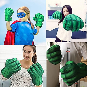 Superhero Gloves for Kids Superhero Toy Superhero Hands Kids Soft Plush Superhero Fists Cosplay for Boy Christmas Halloween Birthday Gift (green)