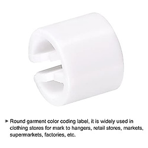 MECCANIXITY Clothes Hanger Marker Blank Fit 3.5mm Rod for Garment Color Coding White Count 100