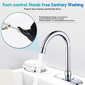 LukLoy Floor Mount Single Pedal Valve, Polished Chrome