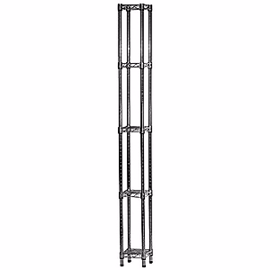 Shelving Inc. 8" d x 8" w x 72" h Chrome Wire Shelving with 5 Tier Shelves, Weight Capacity 800lbs Per Shelf