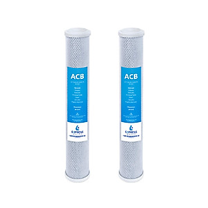 Express Water – 2 Pack Water Filter Activated Carbon Block Replacement Filter – ACB Large Capacity Water Filter – Whole House Filtration – 5 Micron Water Filter – 2.5” x 20” inch