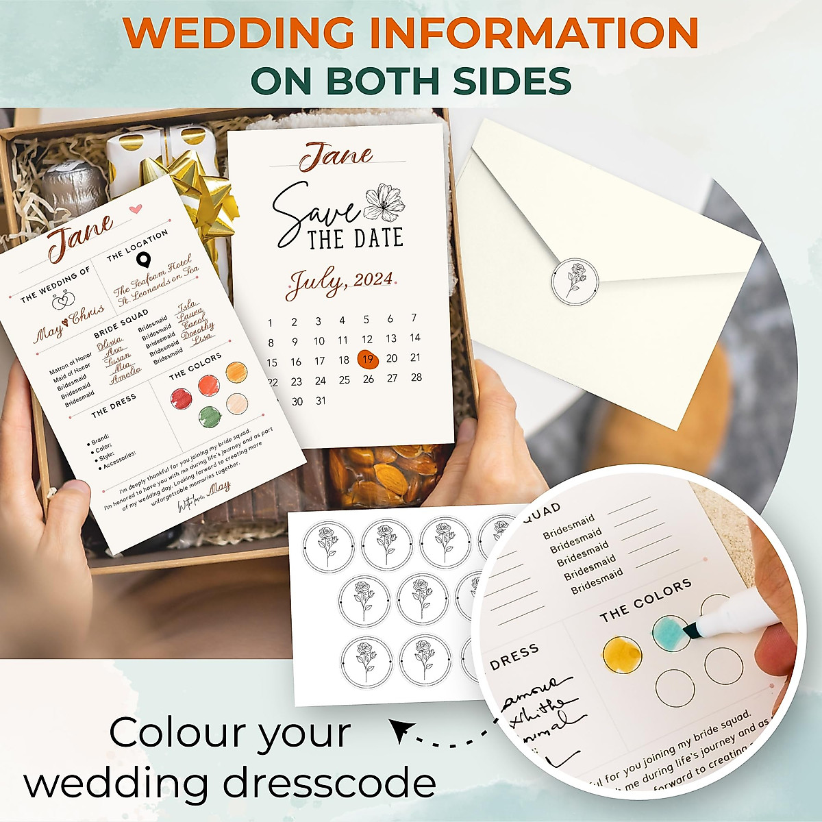 STOFINITY Will You Be My Bridesmaid Card - 8 Bridesmaid Proposal Card, 1 Will You Be My Maid Of Honor Card, 1 Will You Be My Matron Of Honor Proposal, Bridesmaid Proposal Gifts Ideas and Stickers