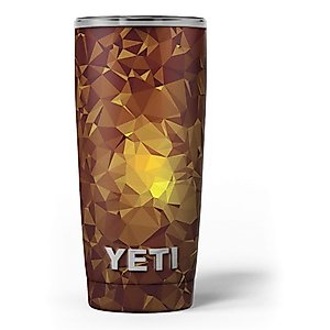 Design Skinz Orange Geometric V16 - Skin Decal Vinyl Wrap Kit Compatible with The Yeti Rambler Cooler Tumbler Cups