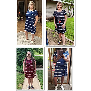 Alaster Queen Women's Casual Summer T Shirt Dress Loose Short Sleeve Tunic Dress with Pocket for Women