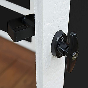 QANVEE Shed Door Latch T-Handle Lock Kit with 4 Keys,Storage Barn Shed Door Hardware Lock Set 4½" and 5½" Stem