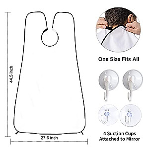 Beard Apron, Beard Bib Beard Trimming Catcher Bib Beard Hair Catcher for Men Shaving Beard Bib Hair Catcher Beard Hair Catcher for Sink Non-Stick Beard Cape,Grooming Gifts for Men-White