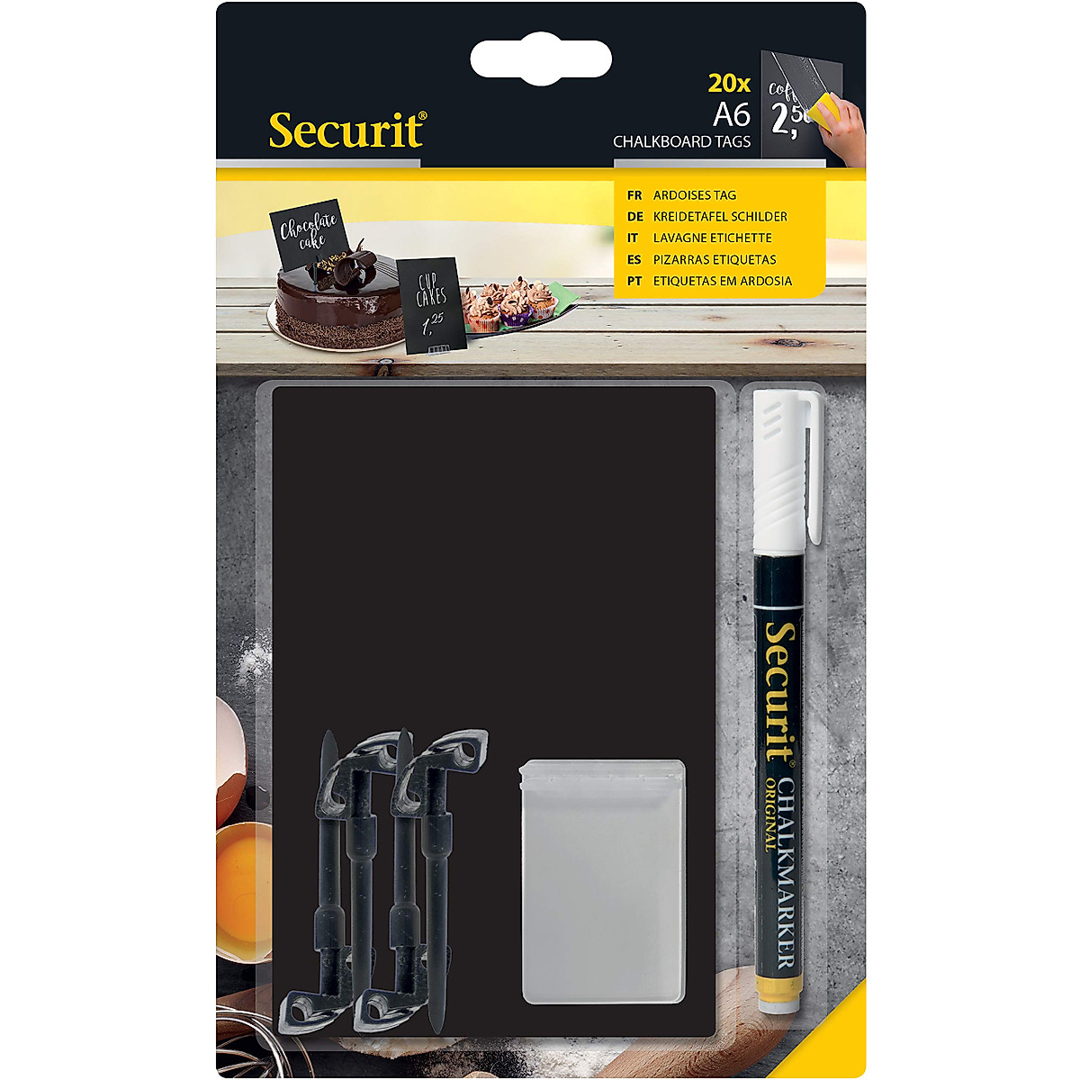 American Metalcraft TAGA6WT Chalk Card, Mini, Black, Small