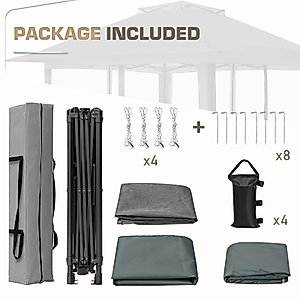EAGLE PEAK 13x13 Pop Up Gazebo with Mesh Netting, Easy Up Screened Canopy for Patio and Backyard, Easy Set up Outdoor Gazebo (Gray)