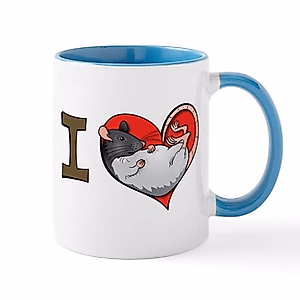 CafePress I Heart Rats (Albino And Hooded) Mug Ceramic Coffee Mug, Tea Cup 11 oz