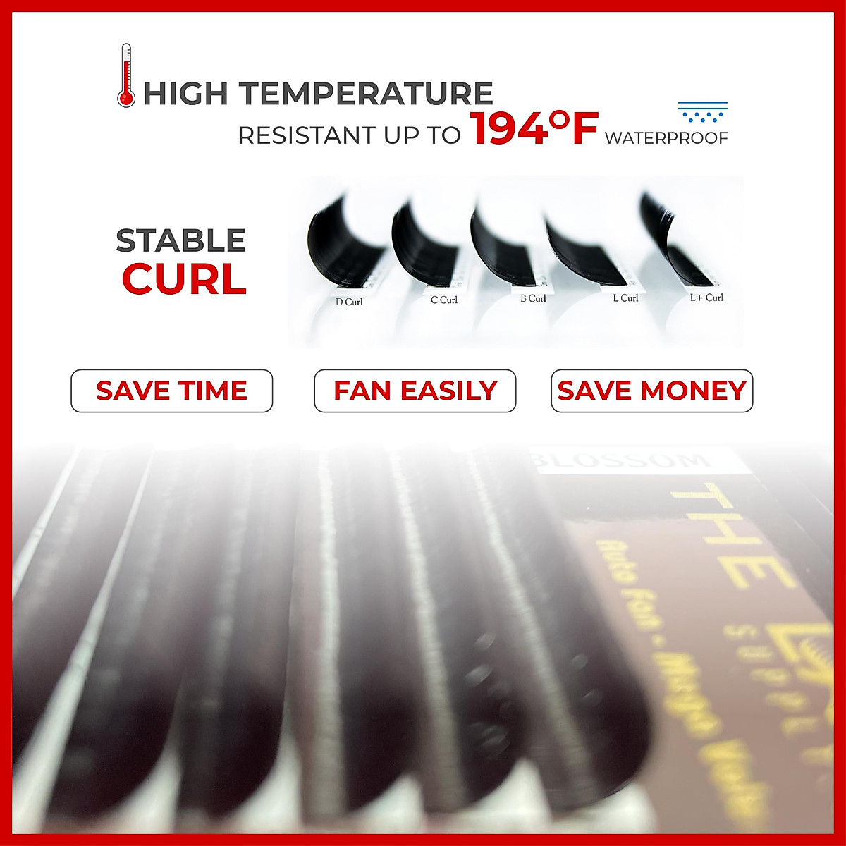 THE LASH SUPPLY Easy Fan Volume Eyelashes, Magic Lashes Extension Professional Supplies, C/D Curl, 9-20mm Length, 0.05 Thickness, Black Matte Lashes, Lash Mixed Length Tray