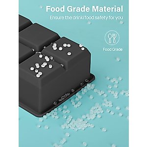 Kootek Ice Cube Trays with Lid (Set of 4), Silicone Large Square Ice Cube Maker Ice Cube Molds for Whiskey, Cocktails and Homemade Freezer