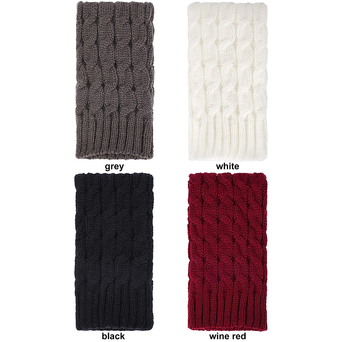 SATINIOR 4 Pairs Women Knit Leg Warmers Knitted Crochet Long Boot Socks for Winter, 4 Colors