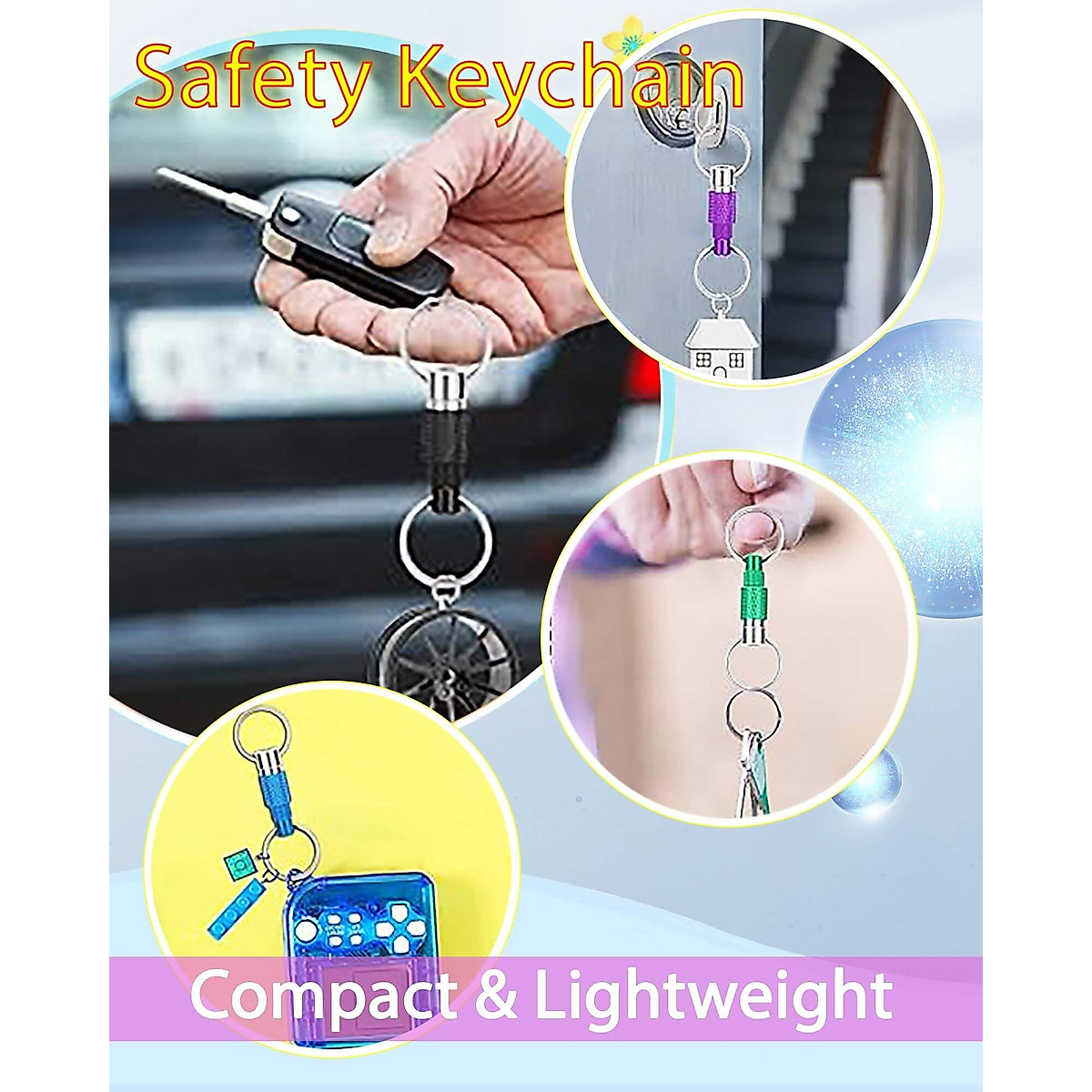 Oythiem Quick Release Keychain Keyring for Men, Women - Detachable Keychain Key Ring Quick Release for Easy Access to Your Keys, Pull Apart Key Chain Double Key Ring for Bag, Belt (2 Packs)