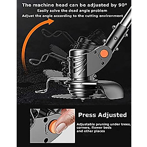 Electric Lawn Edger Trimmer Cordless Grass Brush Cutter with Eplacement Blade and Rechargeable Batteries, Handheld Brushless Cutting Machine 9000Mah Lithium-Ion,1 Battery