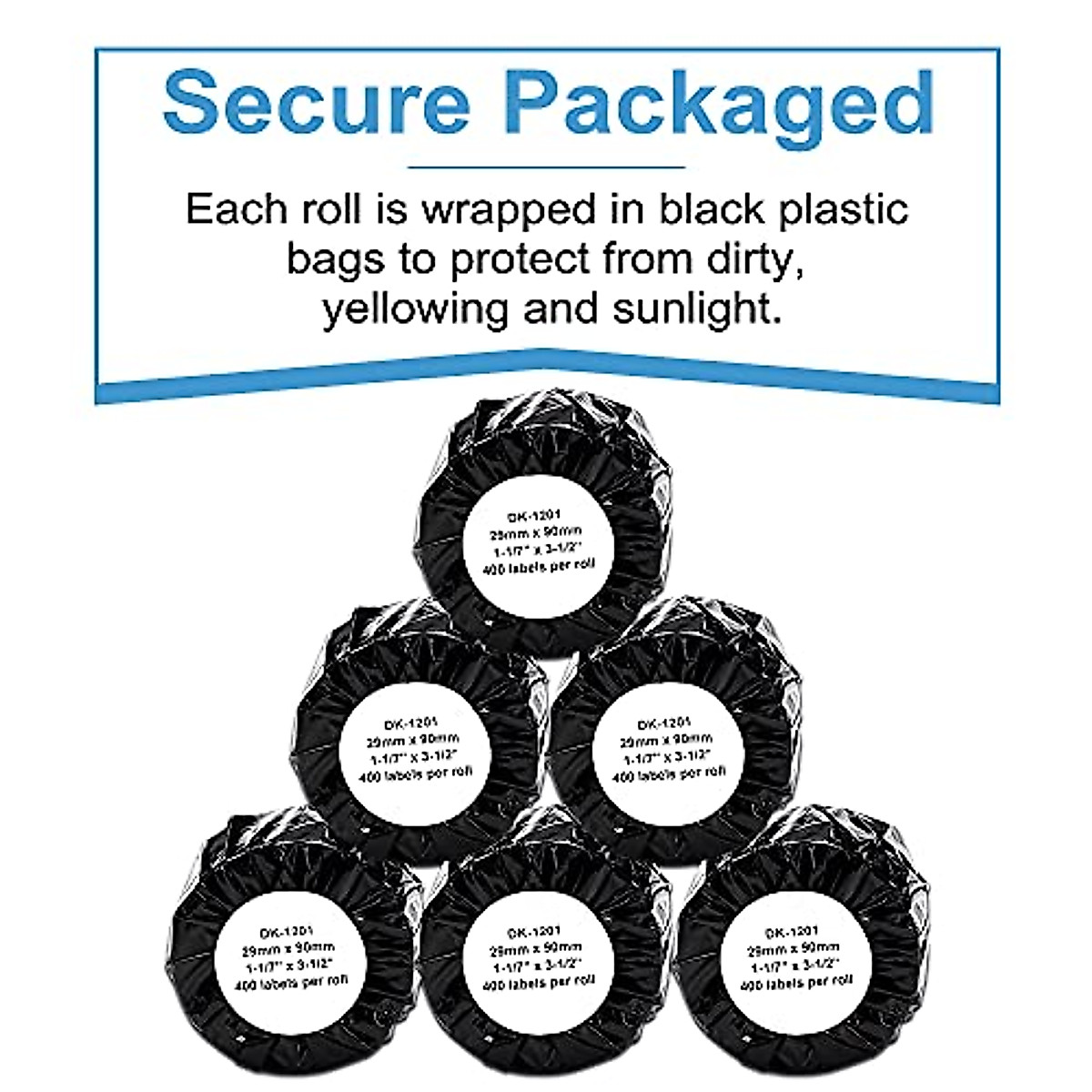 COLORWING Compatible Address Labels Replacement for DK-1201 Brother Labels 1.1 x 3.5 inch Die-Cut 29mm x 90mm, for Brother QL-800 QL-710W QL-810W, 12 Roll Standard Address Labels