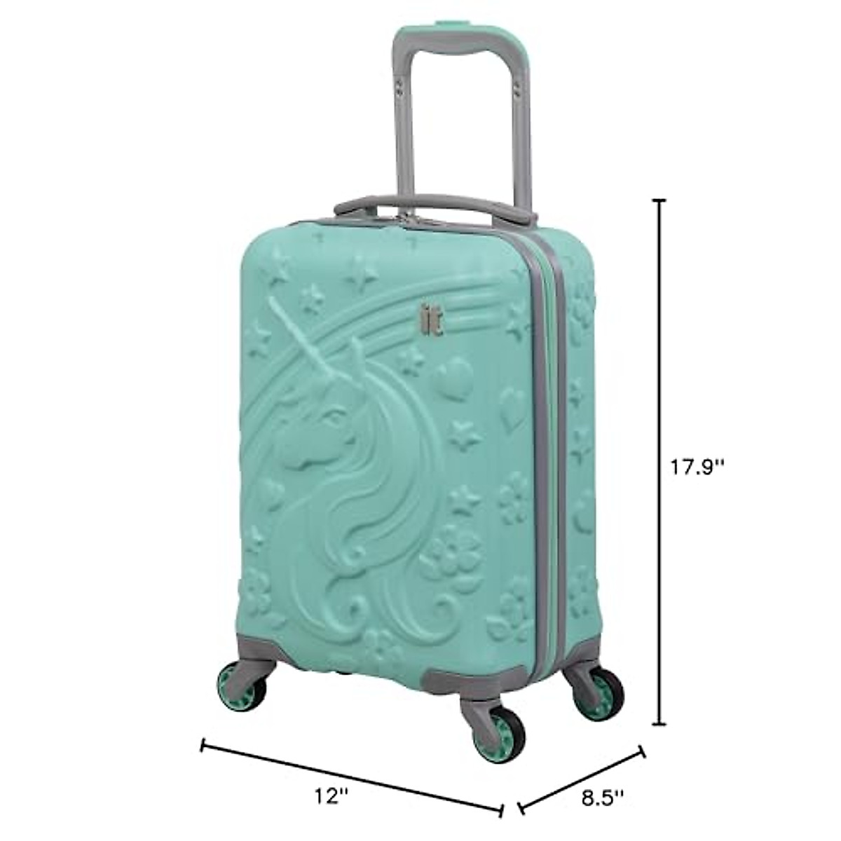 it luggage Kids Dreamworld Hardside 4 Wheel Spinner, Green, Carry-On 18"