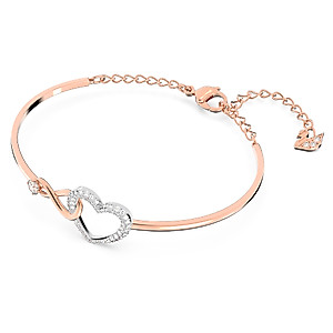 Swarovski Infinity Heart Jewelry Collection, Necklaces and Bracelets, Rose Gold & Rhodium Tone Finish, Clear Crystals