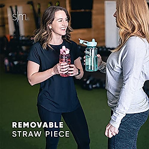 Simple Modern 32oz Water Bottle with Silicone Straw Lid & Motivational Measurement Markers | Reusable BPA-Free Tritan Plastic Lightweight Sports Bottles for Gym | Summit Collection | Blush