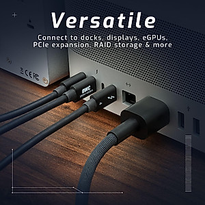 OWC 28-Inch Thunderbolt 4 and USB-C Cable with 40 GBPS Data Transfer, 240W Power Charging and 8K Video Capability (Black)