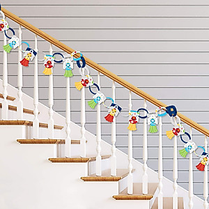 Big Dot of Happiness Gear Up Robots - 90 Chain Links and 30 Paper Tassels Decoration Kit - Birthday Party or Baby Shower Paper Chains Garland - 21 feet