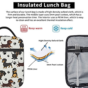 VERSAINSECT nd Dog Print Reusable Insulated Lunch Box Cooler Tote Bag Handle Lunchbox For Men Women Garden sculpture outdoor
