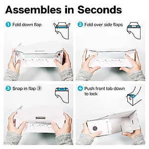 Dunwell White Magazine File Holder (6 Pack) - Sturdy Cardboard Magazine Holder, Vertical File Folder Holder, Magazine Holder for Desk, Office or Classroom Book Organizer, Paper Book Bins