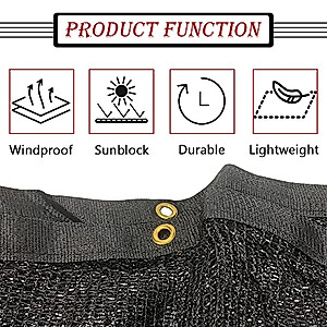Dafoecheer 70% 10ftx20ft Black Shade Cloth Taped Edge with Grommets Sunblock Garden Mesh UV Resistant Net for Outdoor Plant Greenhouse Flowers
