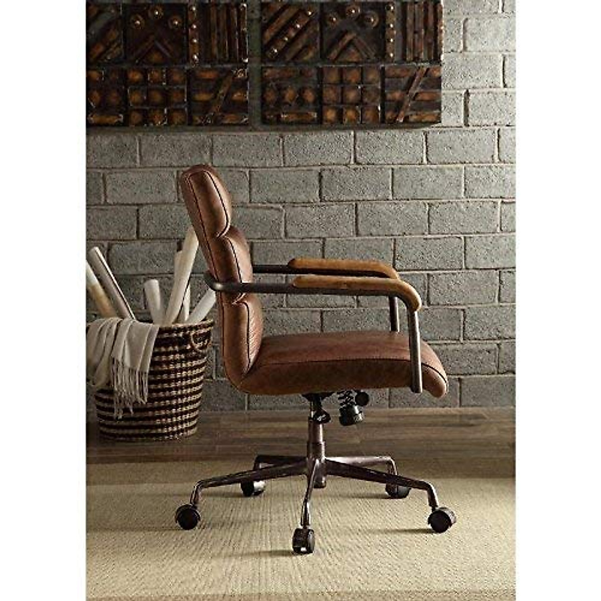 ACME Harith Executive Office Chair - 92414 - Retro Brown Top Grain Leather