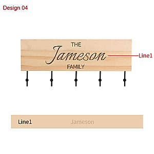 Personalized Key Holder for Wall Engraved Your Family Name, Customize Wooden Key Rack for Wall with Storage Basket and 5 Key Hooks, Multifunction Key Hanger for The Home Entryway, Kitchen, Bathroom