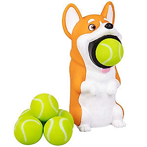 Hog Wild Corgi Ball Popper Toy - Includes 4 Soft Foam Balls - Squeeze to Pop Air Powered Balls Up to 20 Feet - Launcher Safe for Indoor/Outdoor Play - Party Favor Gift for Kids, Girls, Boys Ages 5+