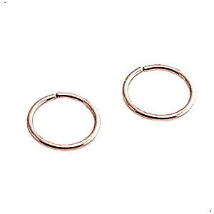 5mm 14K Rose Gold Filled Handmade Septum Huggie Piercing Cartilage Nose Tragus Endless Hoops (5mm | 24 GA, 14K Rose Gold Filled)